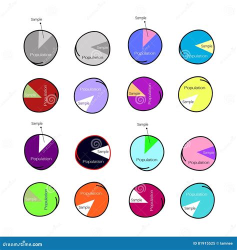 Set Of Research Process Sampling From A Target Population Stock Vector Illustration Of