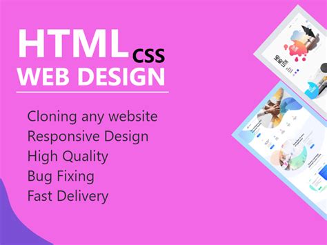 Any Web Design With HTML CSS Upwork