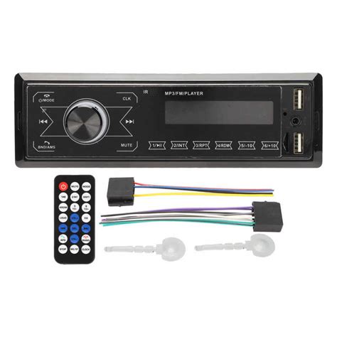 자동차 스테레오 Mp3 플레이어 듀얼 Usb 20 모든 터치 키 원격 제어 시간 표시 자동차 라디오 수신기 전화 Fm