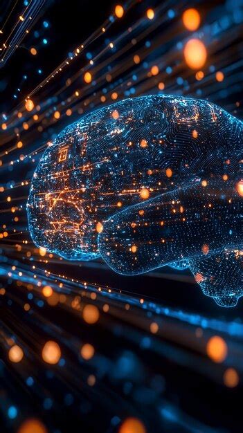 Digital Brain Network Premium Ai Generated Image