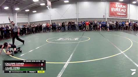 45 Lbs Champ Round 2 Caleb Combs Noke Wrestling Rtc Vs Calliope Cather Twisted Joker Wrestling