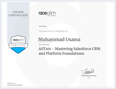 Muhammad Usama On Linkedin Salesforce Certificationcomplete Associate