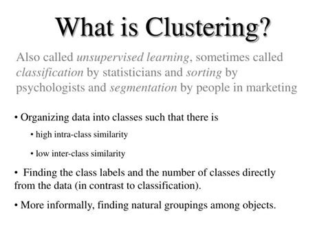 ppt organizing data into classes such that there is high intra class