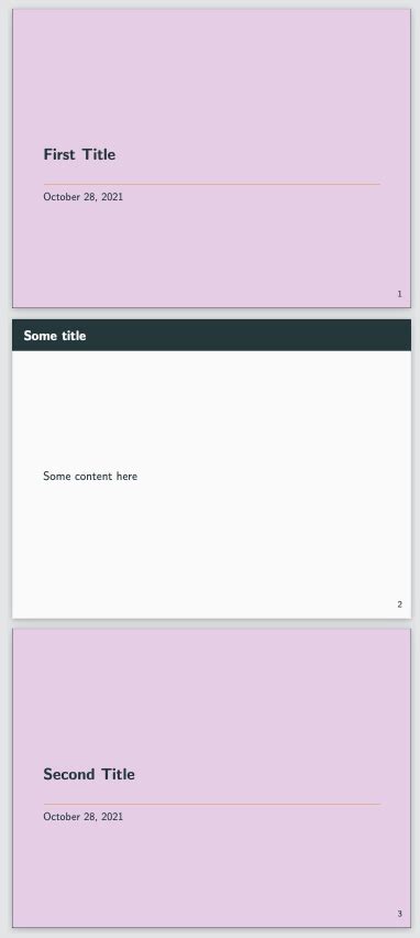 beamer how to set background color only on title page in theme tex