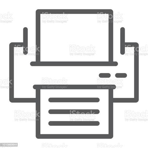 프린터 라인 아이콘 사무실과 작업 팩스 서명 벡터 그래픽 흰색 배경 Eps 10에 선형 패턴 개념에 대한 스톡 벡터 아트 및 기타 이미지 Istock