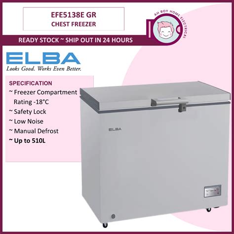 Elba 510L Artico Series Chest Freezer EF F5138E GR Shopee Malaysia