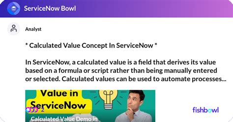 Calculated Value Concept In Servicenow In Ser Fishbowl