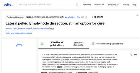 [citation Report] Lateral Pelvic Lymph Node Dissection Still An Option For Cure