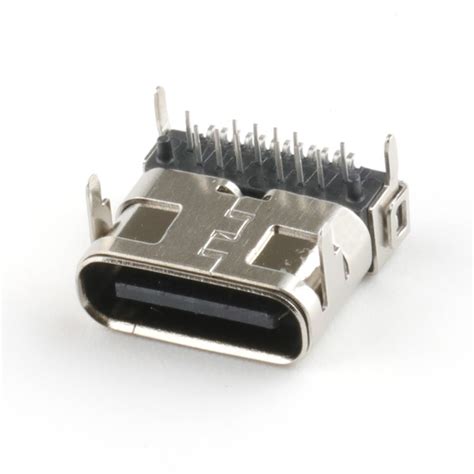 USB C Female Connector Top Mount Single Shell USB 3 1 Type C 24Pin Female Connector
