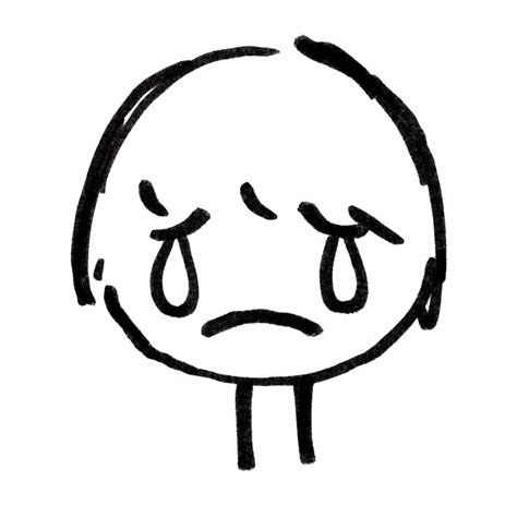 手書き泣き顔の落ち込む少年｜イラスト・フリー素材なら「シンテリ」