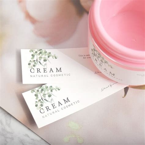 심플 크림 화장품 라벨스티커 10장