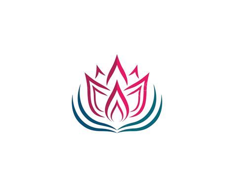 Lotus Symbol Vector Icon Illustration Logo Yoga Water Vector Logo