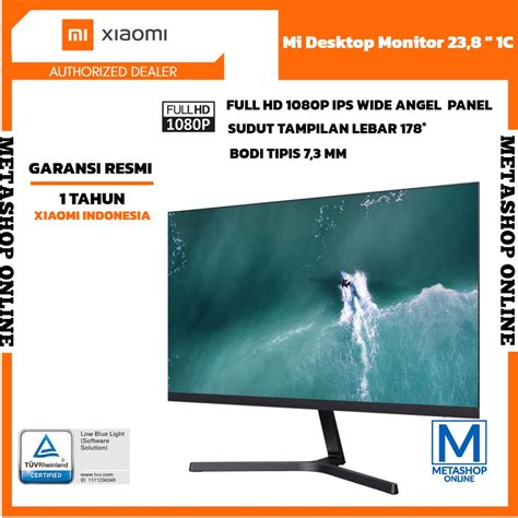 Jual Xiaomi Mi Desktop Monitor 23.8 1C IPS 1080P LED Full HD 24 Inch ...