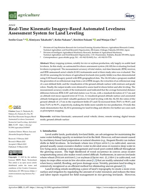 Real Time Kinematic Imagery Based Automated Leveln Pdf Surveying