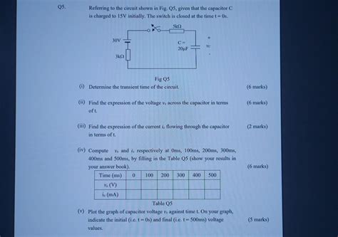 Solved Q5 Referring To The Circuit Shown In Fig Q5 Given