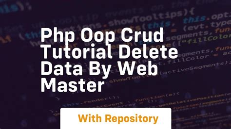 Php Oop Crud Tutorial Delete Data By Web Master Youtube