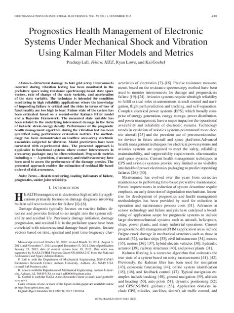 Pdf Prognostics Health Management Of Electronic Systems Under