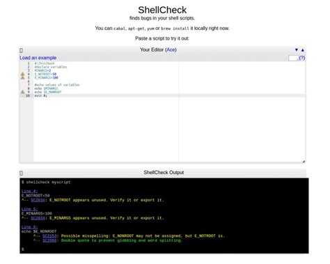 Shellcheck A Tool That Shows Warnings And Suggestions For Shell