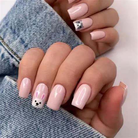 خرید و قیمت ناخن مصنوعی کاشت موقت صورتی با طرح خرگوش تمامی سفارشات به سایز دست خود شما