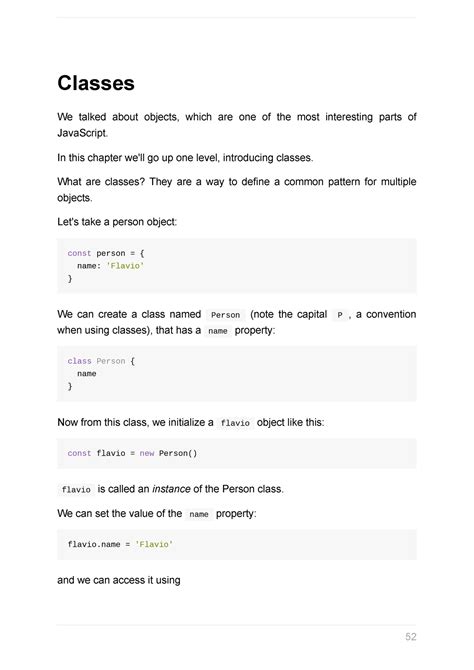javascript notes 52 54 classes we talked about objects which are one