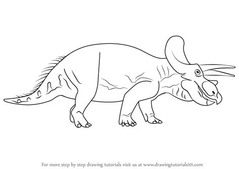 How To Draw A Triceratops Dinosaurs Step By Step