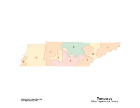 With Maps Of Numbered Districts Tennessee District Map County