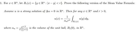 Solved For X∈rn Let Br X {y∈rn ∣x−y∣0