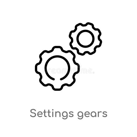 Outline Settings Vector Icon Isolated Black Simple Line Element Illustration From User