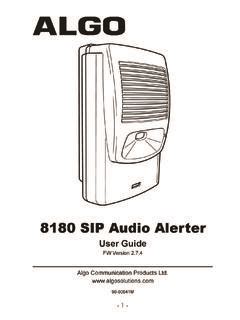 8180 SIP Audio Alerter ALGO 8180 Sip Audio Alerter Algo Pdf PDF4PRO