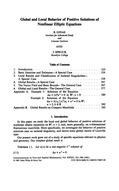 Pdf Global And Local Behavior Of Positive Solutions Of Nonlinear Elliptic Equations