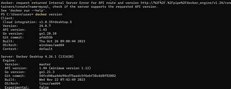 [troubleshooting] docker request returned internal server error for
