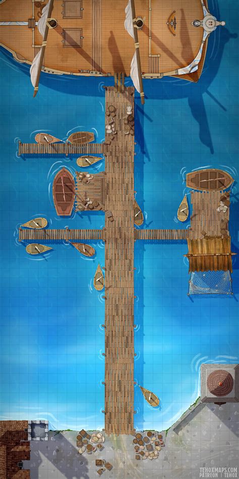 The Dock Battlemap Fantasy RPG Map