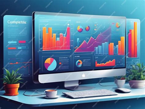 premium ai image computer screens modern infographic statistics and data analytics