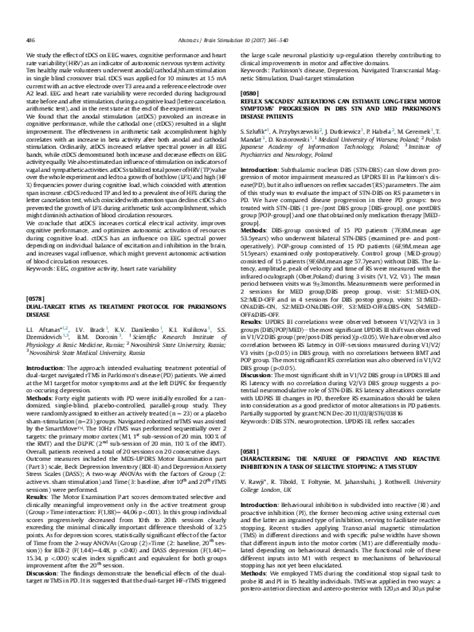 Pdf Dual Target Rtms As Treatment Protocol For Parkinsons Disease