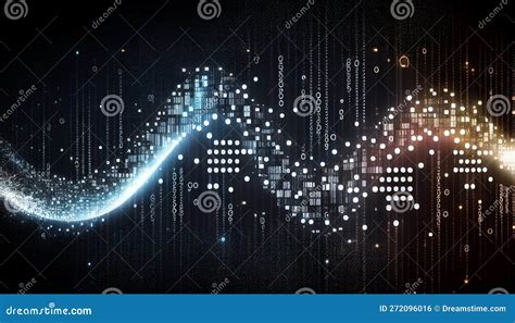 Binary Computer Matrix Code Data Stream Abstract Background Showing A