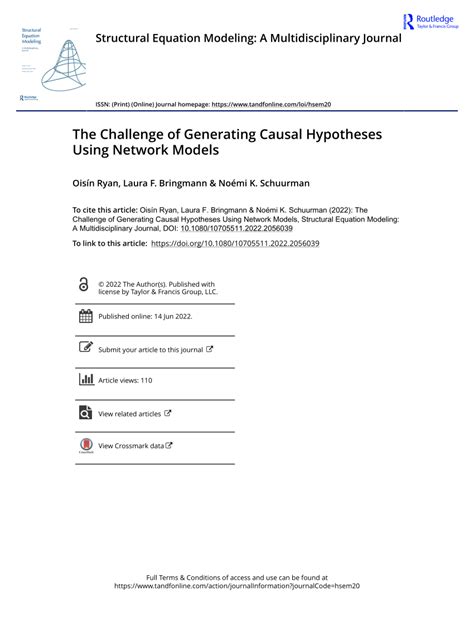 Pdf The Challenge Of Generating Causal Hypotheses Using Network Models