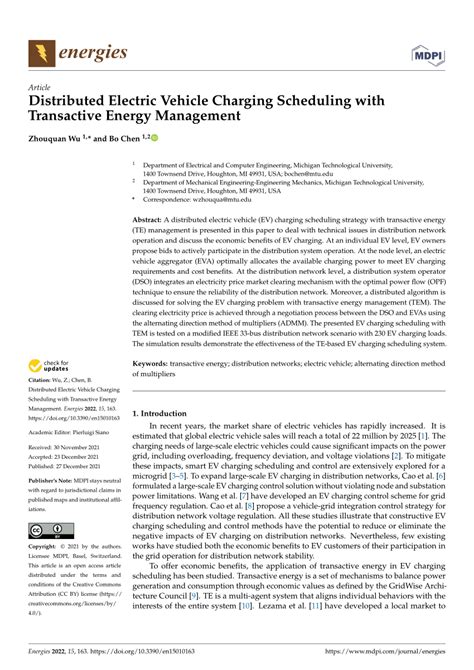 Pdf Distributed Electric Vehicle Charging Scheduling With Transactive