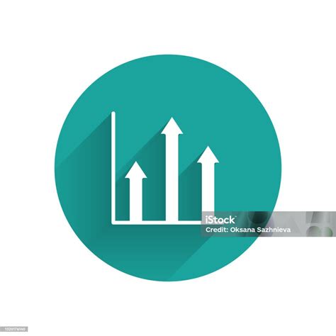 긴 그림자 배경으로 격리 된 화이트 파이 차트 인포 그래픽 아이콘 다이어그램 차트 기호입니다 녹색 원 버튼입니다 벡터 0명에 대한 스톡 벡터 아트 및 기타 이미지 Istock