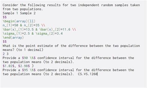 Solved Consider The Following Results For Two Independent Chegg Com