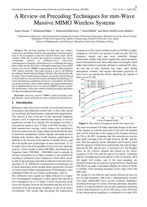 Pdf A Review On Precoding Techniques For Mm Wave Massive Mimo