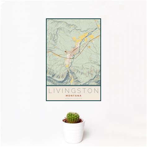 Livingston Montana Map Print In Woodblock — Jace Maps