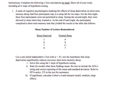 Solved Instructions Complete The Following T Test