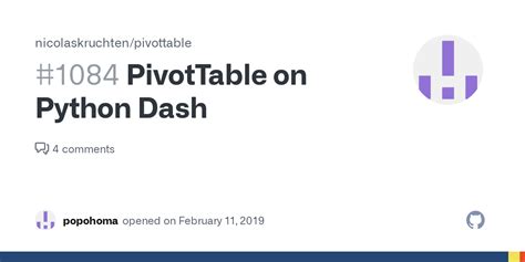 Pivottable On Python Dash · Issue 1084 · Nicolaskruchtenpivottable