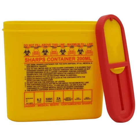 200ml Sharps Container For Desktop Of Jump Bags Yellowred 200ml Sharps Container For Desktop Of Jump Bags Yellowred