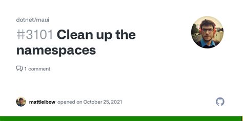 Clean Up The Namespaces · Issue 3101 · Dotnetmaui · Github