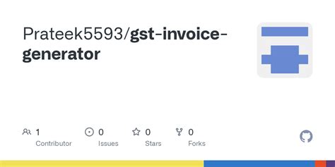 GitHub Prateek Gst Invoice Generator