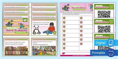 Estimating Word Problems Challenge Cards With Qr Codes
