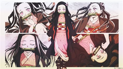 Nezuko Kamado Din Anime Ul Demon Slayer Hd Descărcare De Fundal