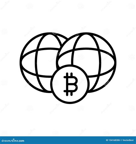Bitcoin Icon Vector Isolated On White Background Bitcoin Sign Thin Line Design Elements In