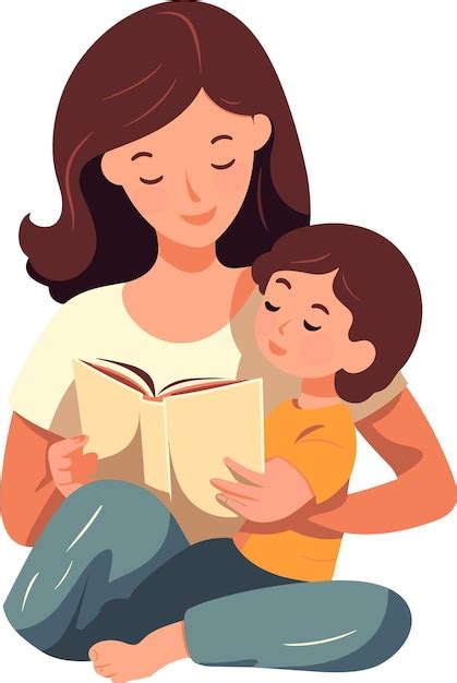 Mutter Erzählt Ihrem Kind Eine Geschichte Mutter Umarmt Ihren Sohn